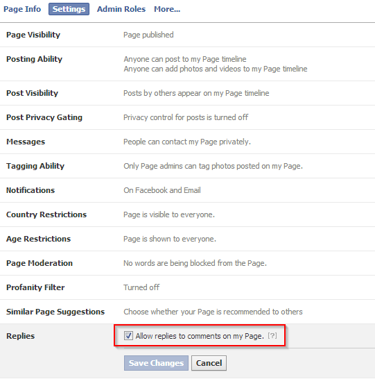 Enable Facebook Replies on Facebook Pages -Business Legions Blog