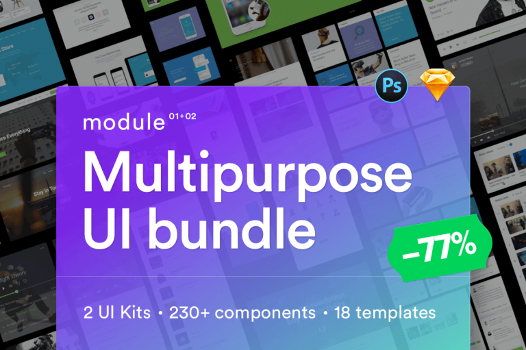 Multipurpose UI Bundle of 230+ components, 18 Full Templates - $19 ...