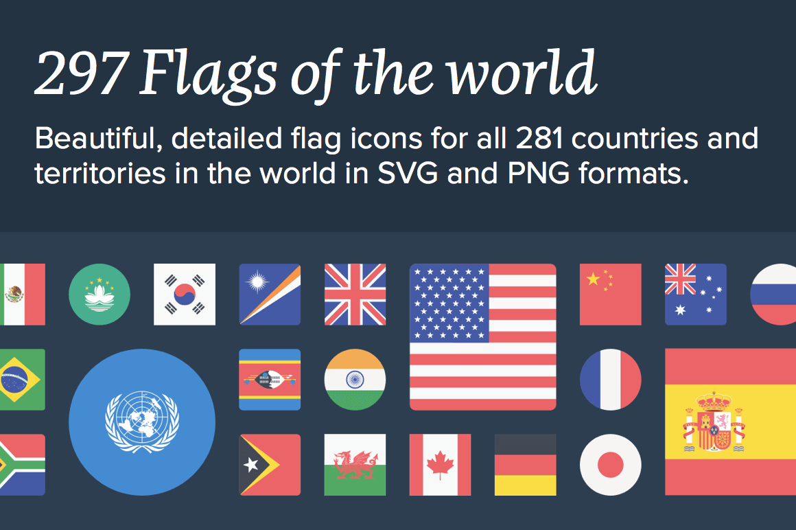 297 Detailed Flags of the World Icons from Inktrap - only $17 ...