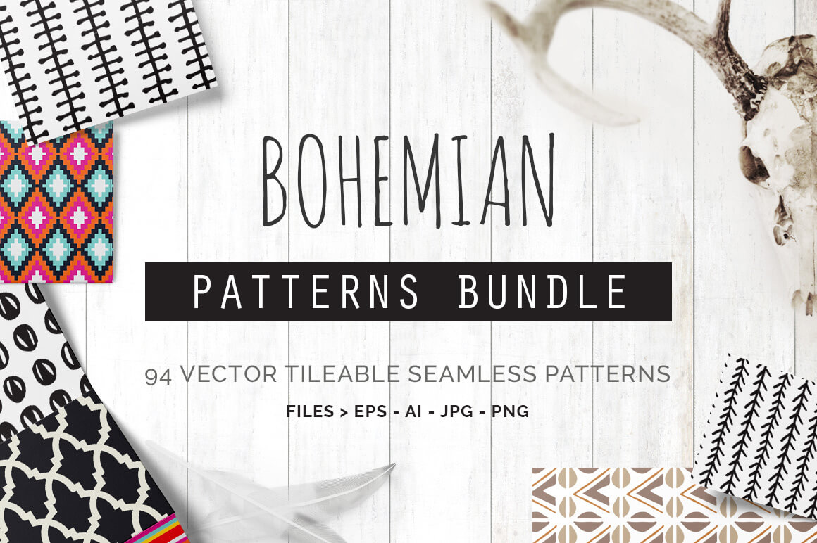 90+ Bohemian Seamless Vector Patterns from You and I Graphics - $19 ...