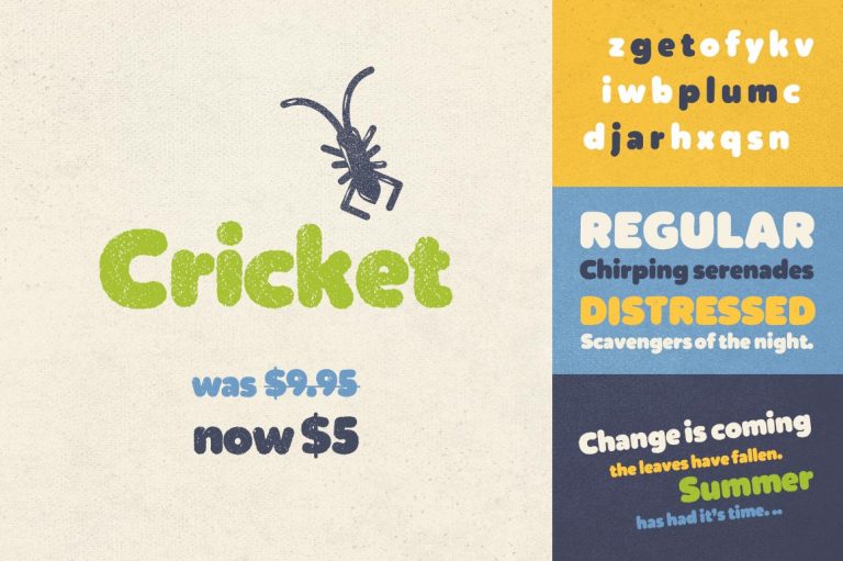 Cricket Font in Regular & Distressed Styles - only $5! -Business ...