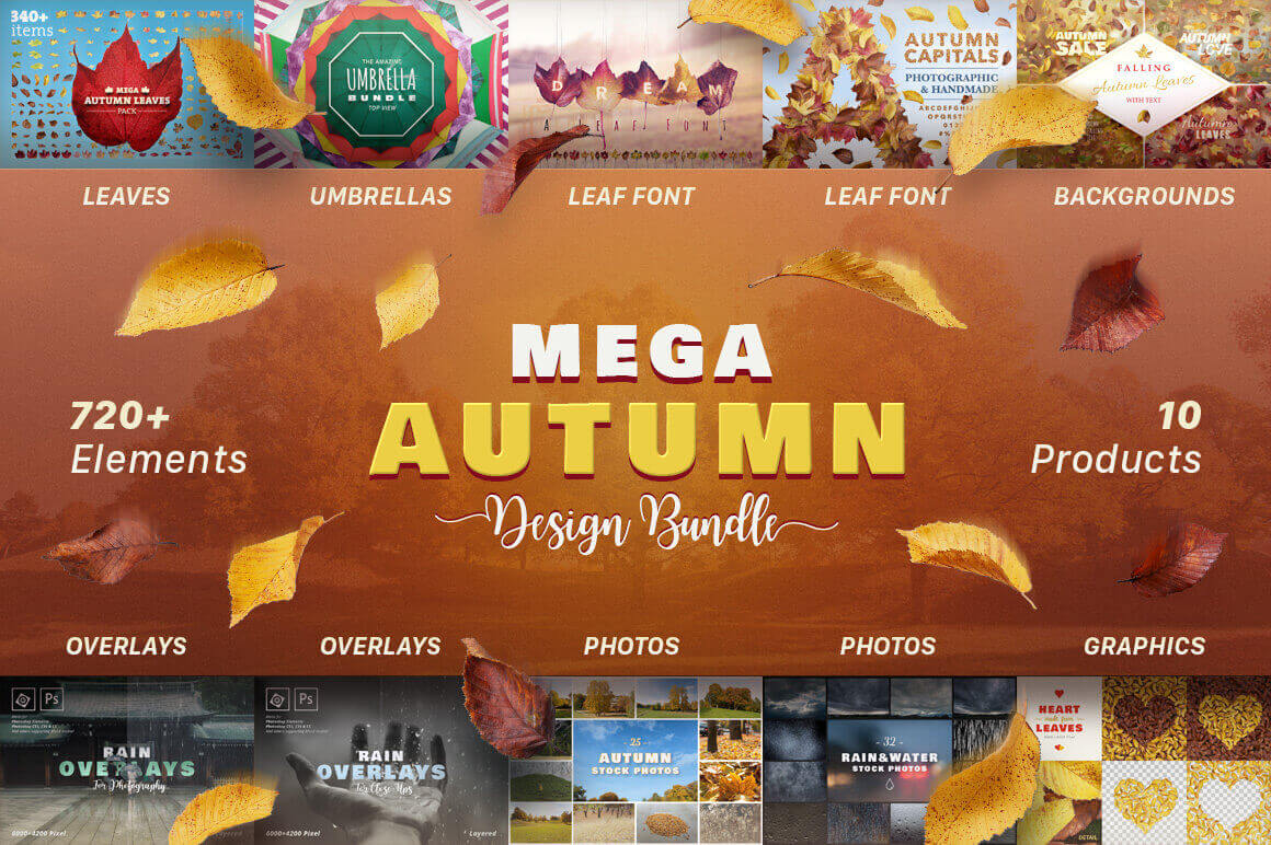 Mega Autumn Design Bundle with 700+ Elements - only $9! -Business ...