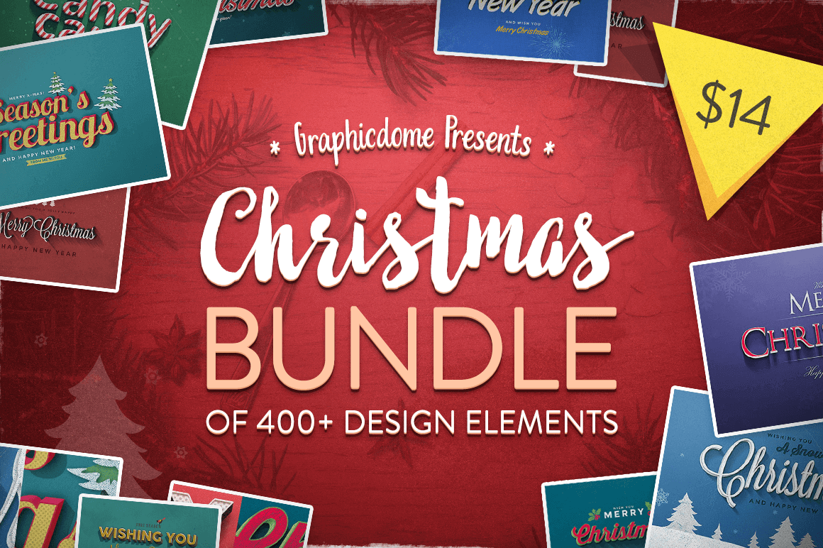 Christmas Bundle of 400+ Design Elements from Graphicdome - only $14 ...
