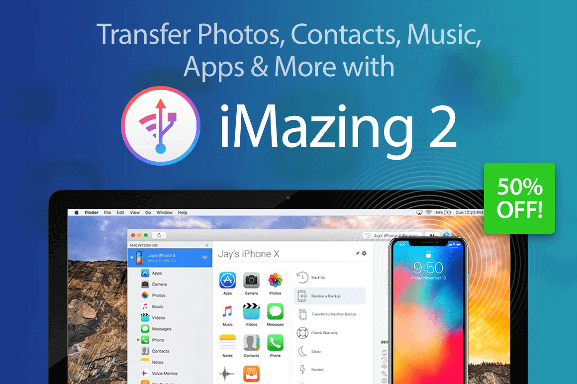 Transfer Photos, Contacts, Music, Apps & More with iMazing 2 - 50% off ...
